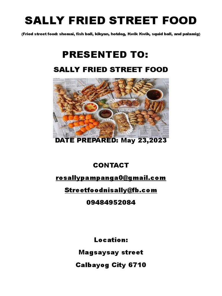 Sally Fried Street Food | PDF | Marketing | Food And Drink