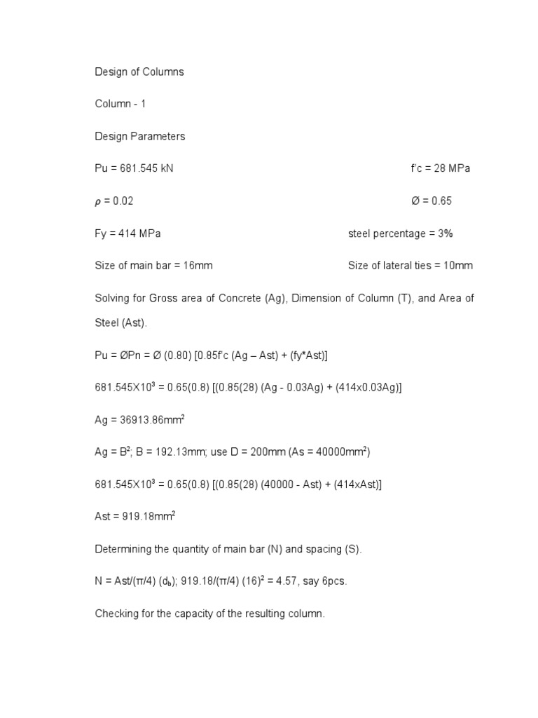 Design of Columns | PDF