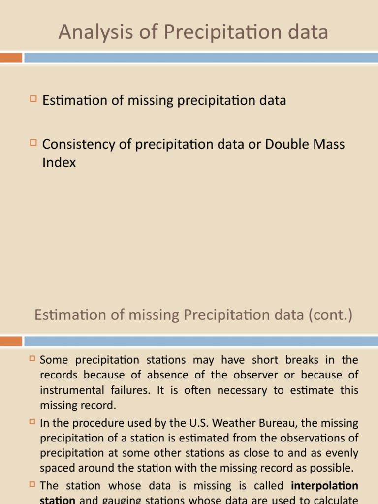 3 Estimation of Missing | PDF | Drainage Basin | Area