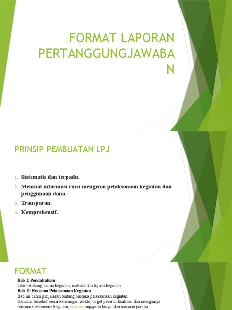 FORMAT LAPORAN PERTANGGUNGJAWABAN | PDF