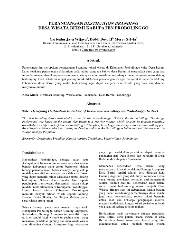 ID Perancangan Destination Branding Desa Wi - 3 | PDF