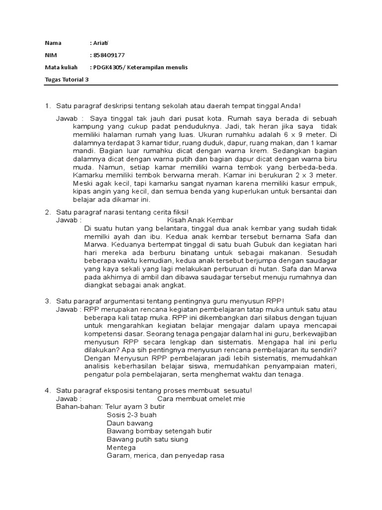 Tugas 3 Keterampilan Menulis | PDF