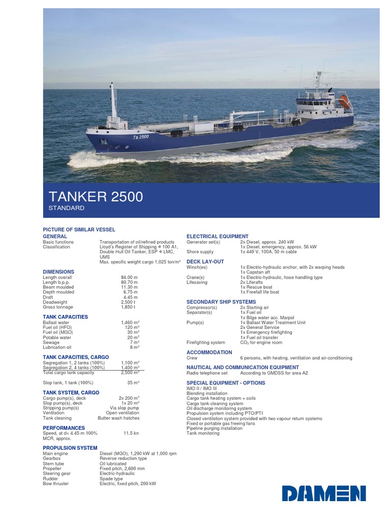 2500 GRT Double Hull Oil Tanker | PDF | Technology & Engineering