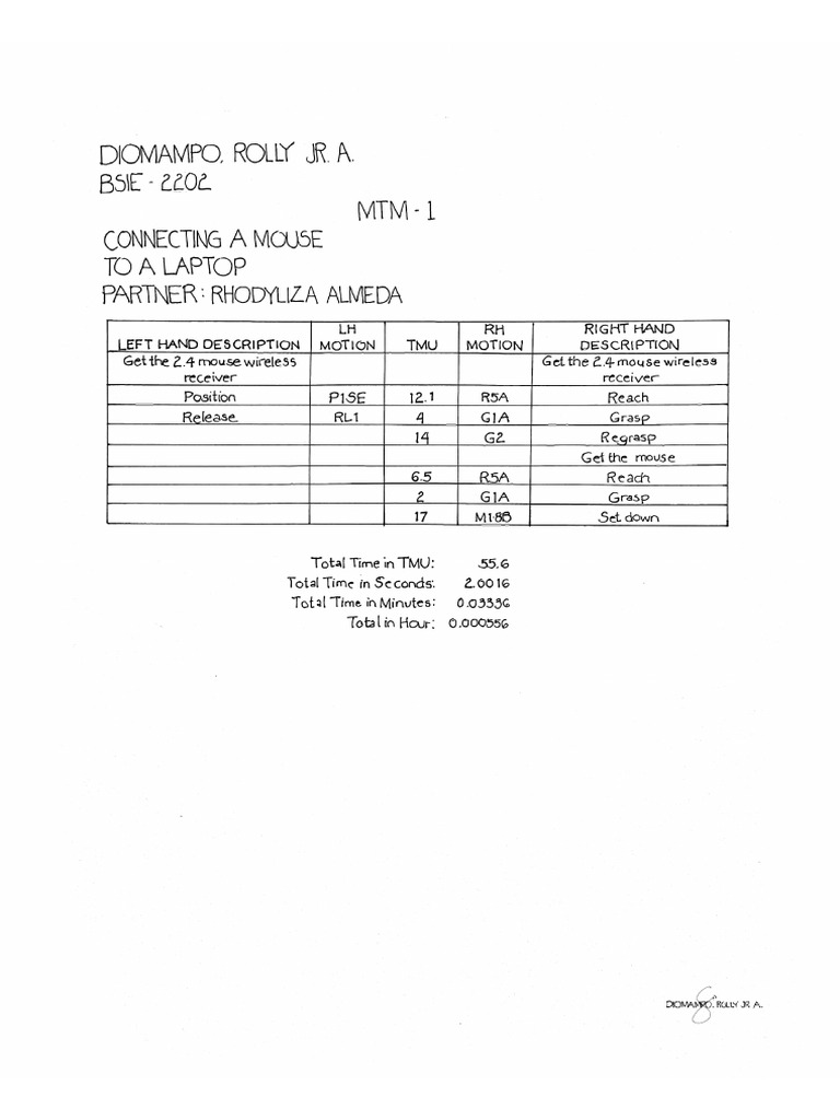 MTM - 1 & MTM - 2 | PDF