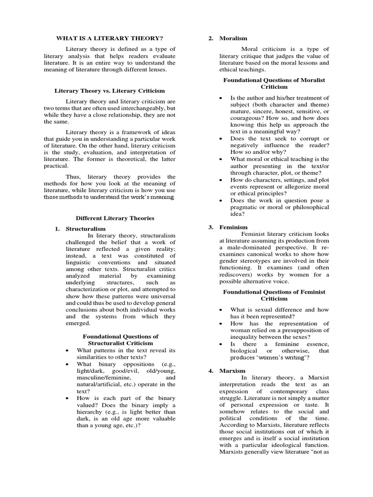 Literary Theories | PDF