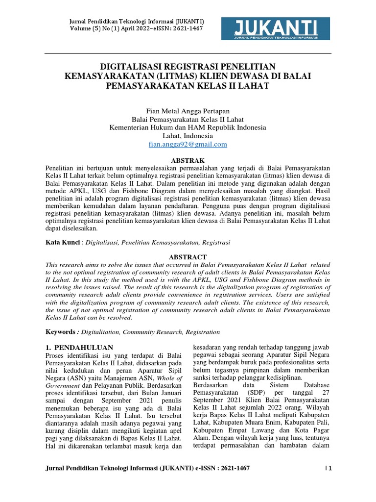 Jurnal Idris & Pertapan 2009 Tentang Metode Apkl | PDF