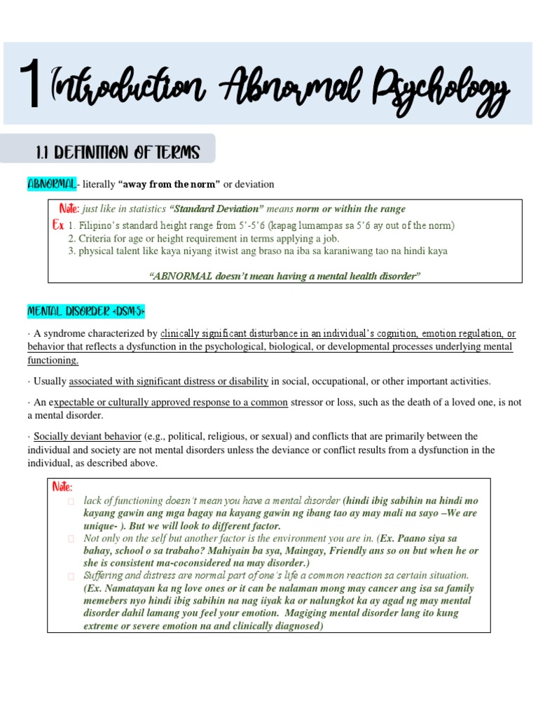 12 Introduction Abnormal Psychology | PDF