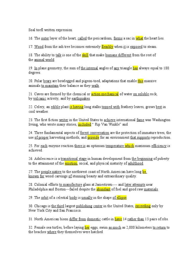Soal Toefl Written Expression | PDF
