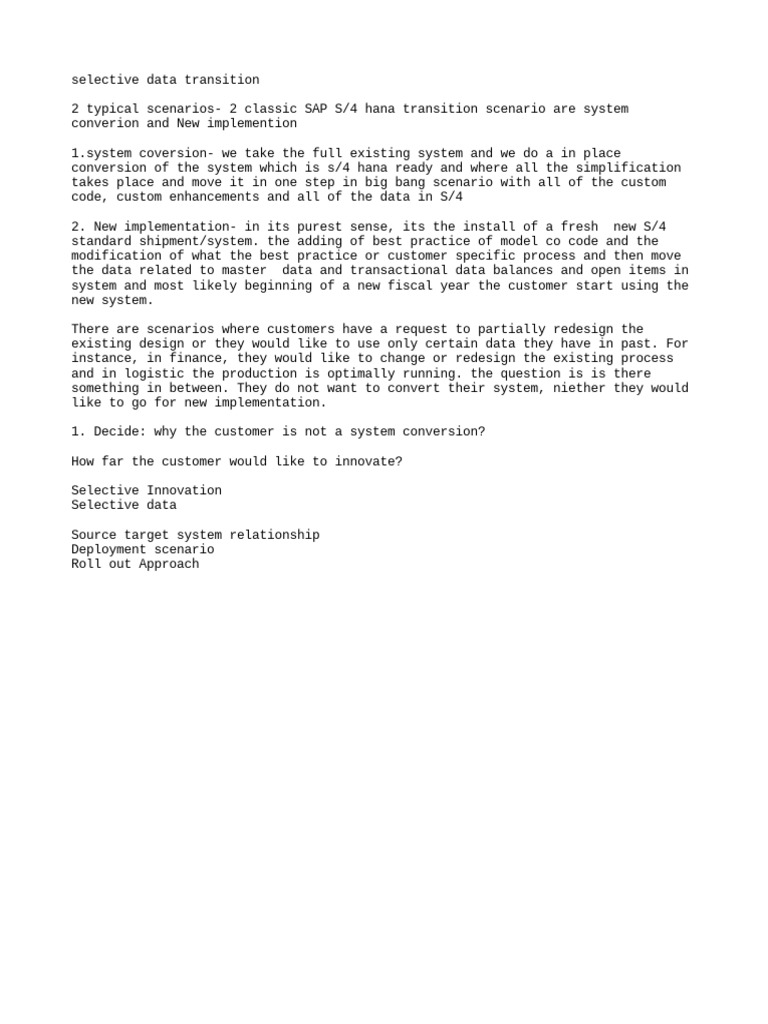 Selective Data Transition Pdf