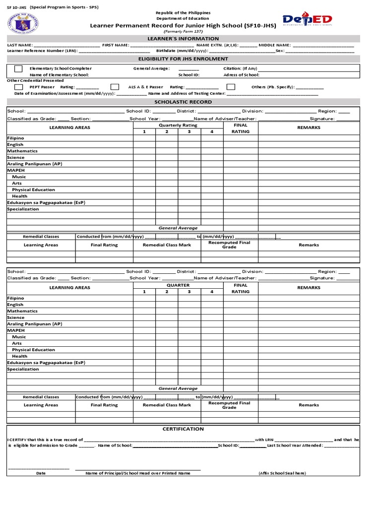 Sf10 Sps Sotto | Download Free PDF | Middle Schools