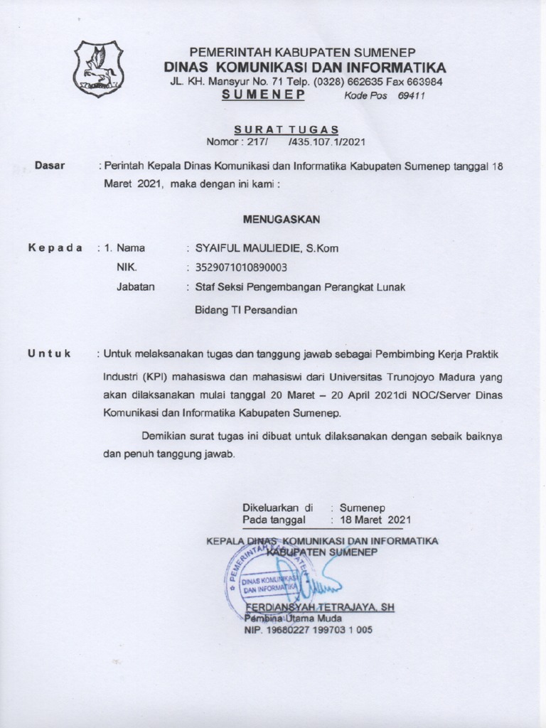 Surat Tugas Utm | PDF
