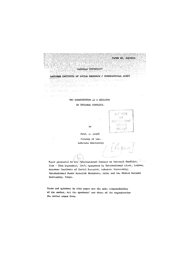 Constitution's Role in Uganda's Conflicts | PDF | Justice | Crime & Violence