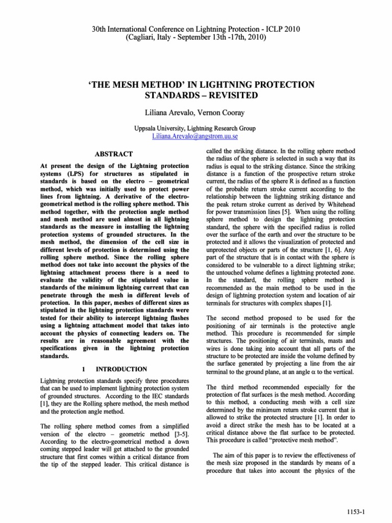 Mesh Method in Lightning Protection Standards | PDF | Lightning ...