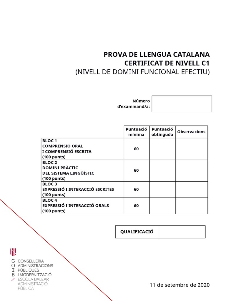 Prova C1. Part Escrita (2020) | PDF