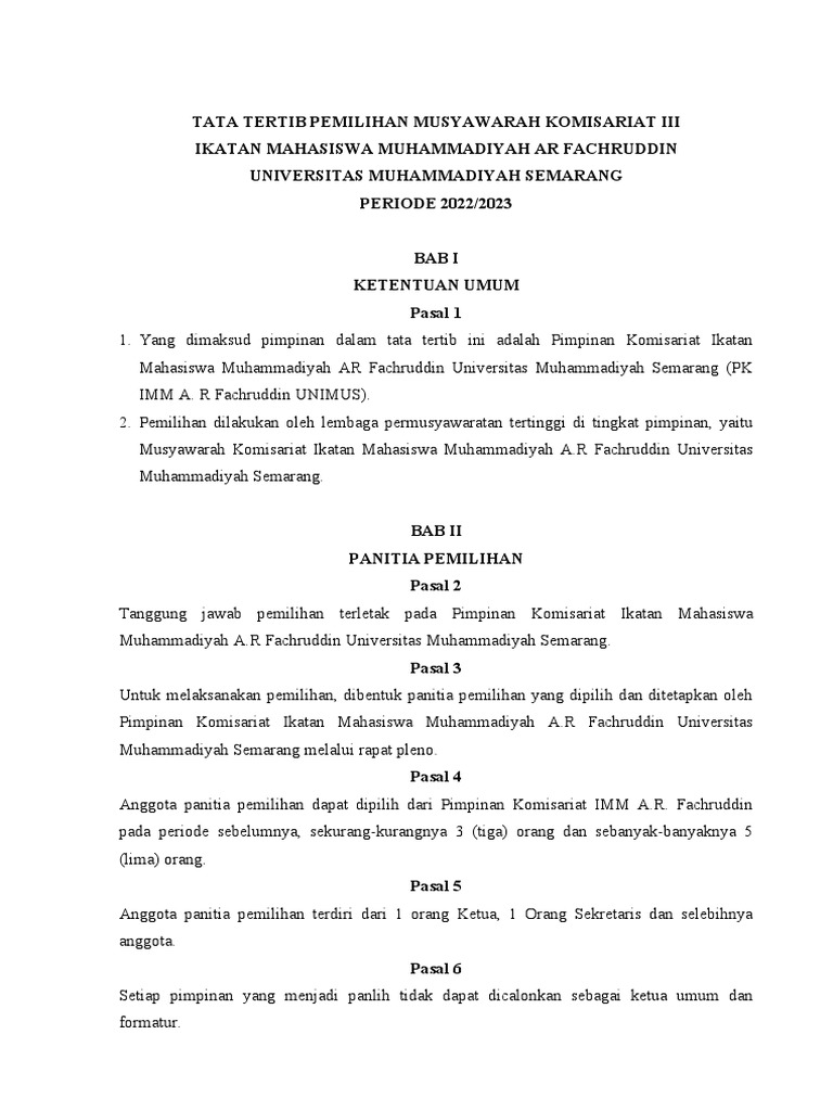 Tatib Pemilihan | PDF