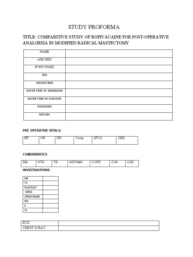 Study Proforma | PDF