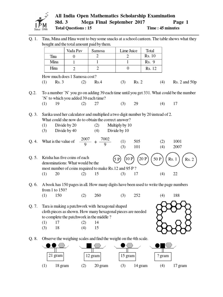 3rd MF 2017 | PDF | Mathematics