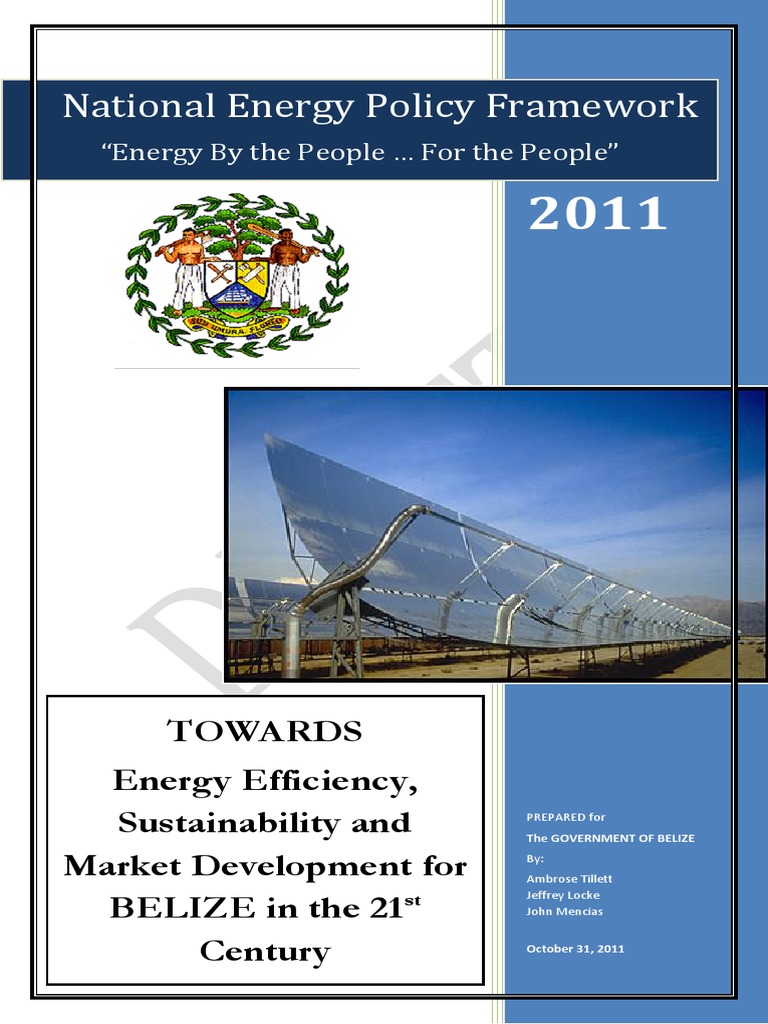 Belize National Energy Policy Framework | PDF | Solar Power | Renewable ...