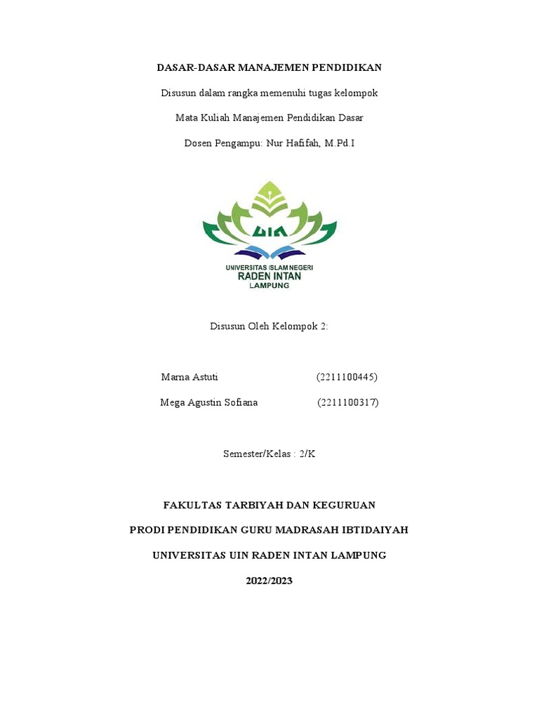 Manajemen Pendidikan Dasar | PDF