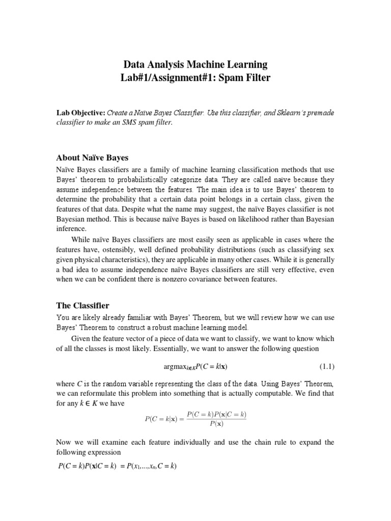 Lab5 NaiveBayes Full | PDF