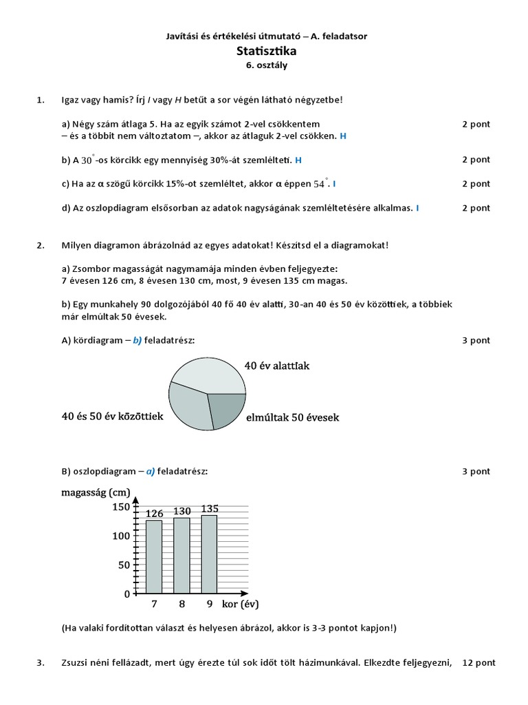 Matematika6 5 Statisztika AM | PDF