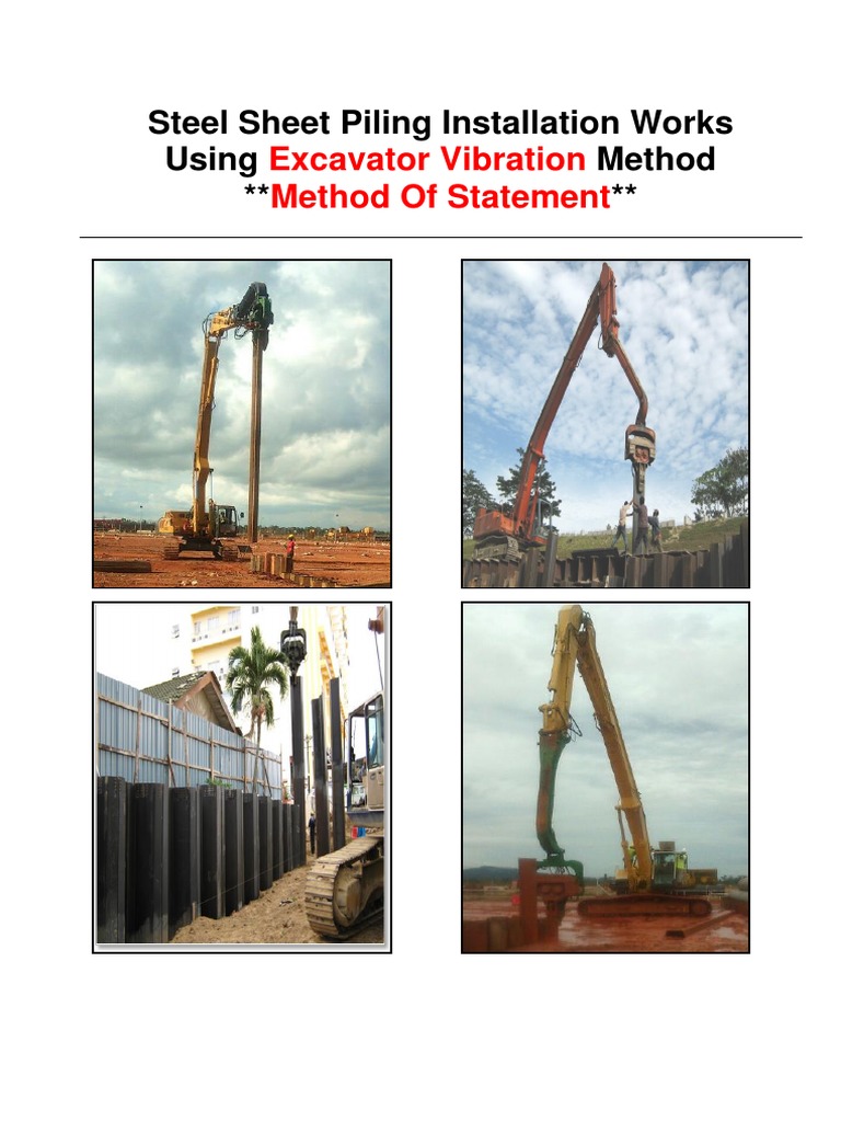 Method Of Statement Excavator Vibro Machinery Pdf