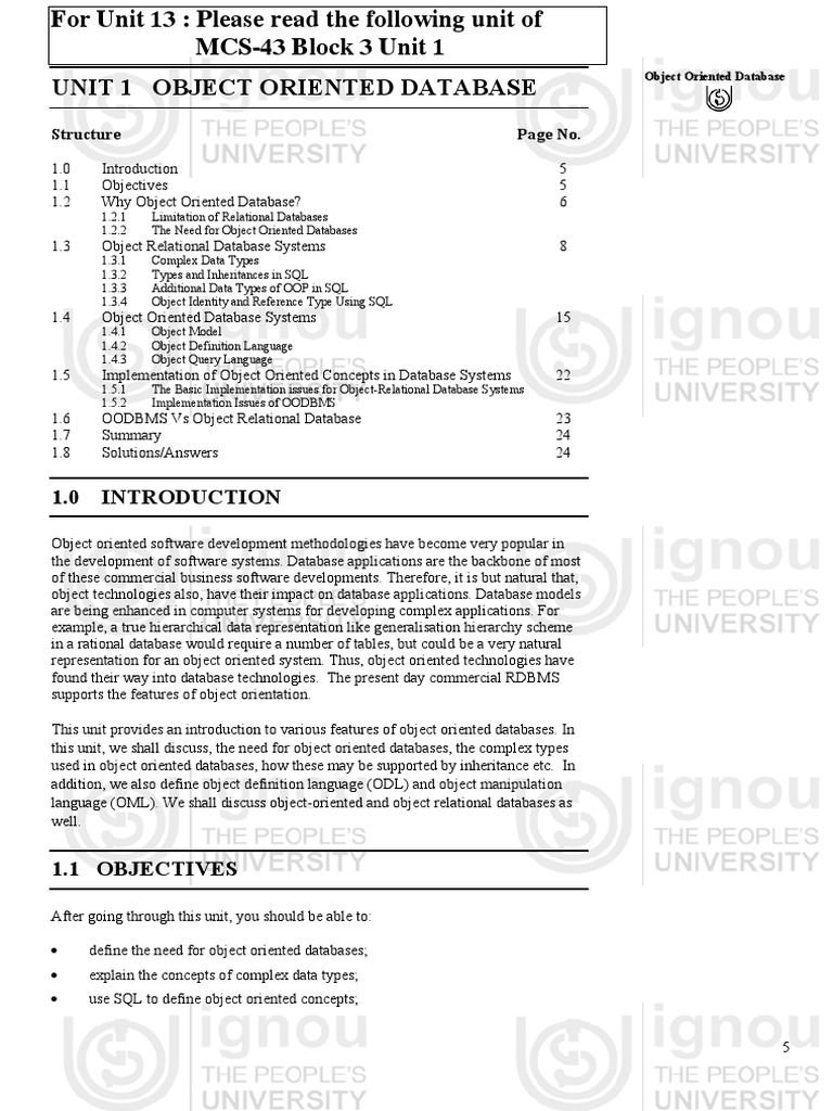 Block-04 Introduction To Advanced Database Models | Download Free PDF ... Block-04 Introduction To Advanced Database Models | Download Free PDF ...