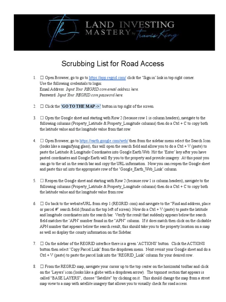 Virtual Assistant Instructions - Scrubbing Google Sheet Dataset For ...