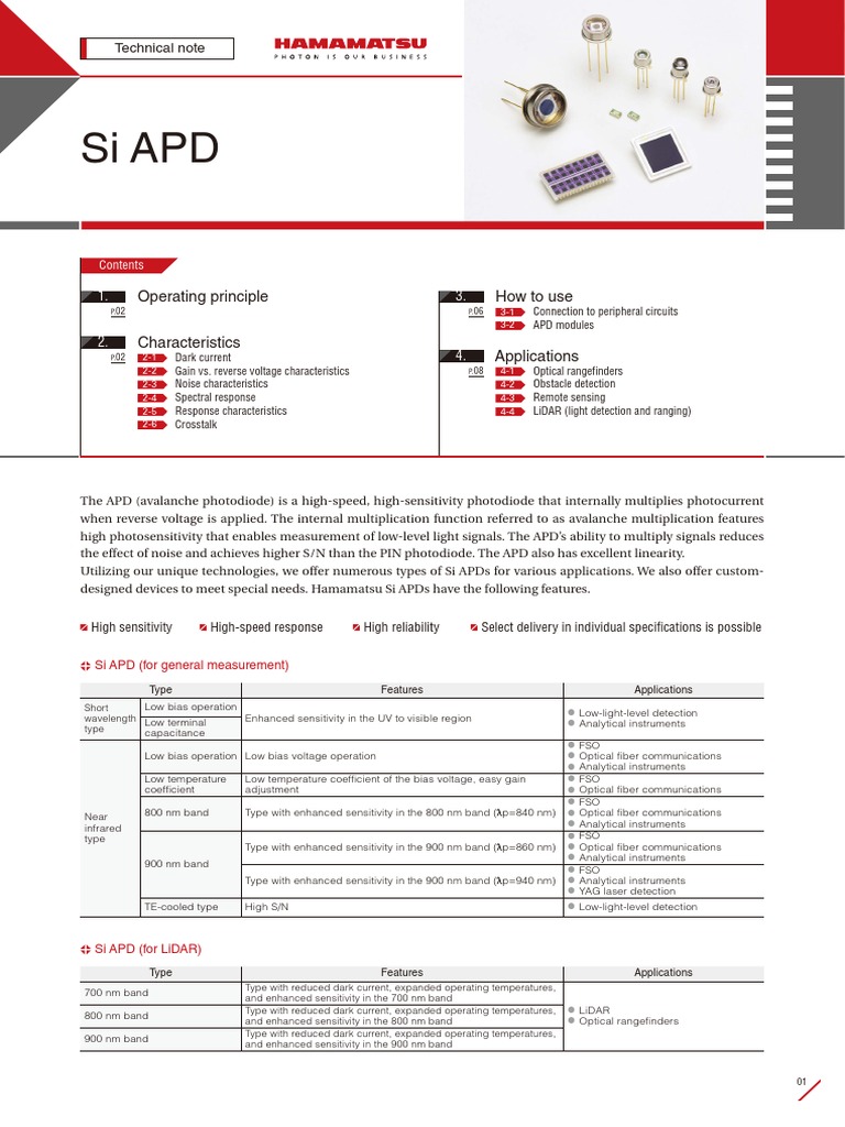 Si-Apd Kapd9007e | PDF | Applied And Interdisciplinary Physics ...