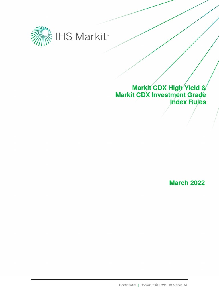 Markit CDX HY and IG Rules Mar2022 | PDF