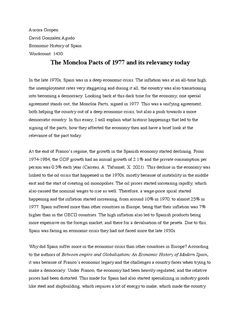 The Moncloa Pacts of 1977 | PDF | Inflation | Spain