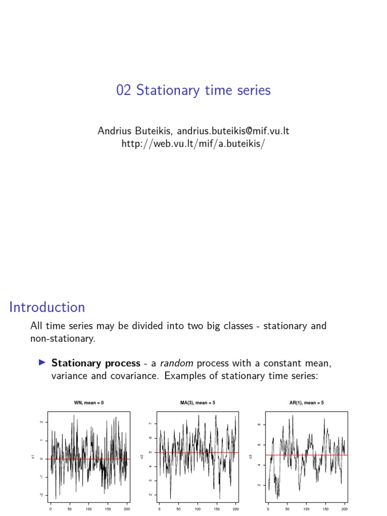 Lecture 02 20190212 | PDF | Autoregressive Model | Stationary Process