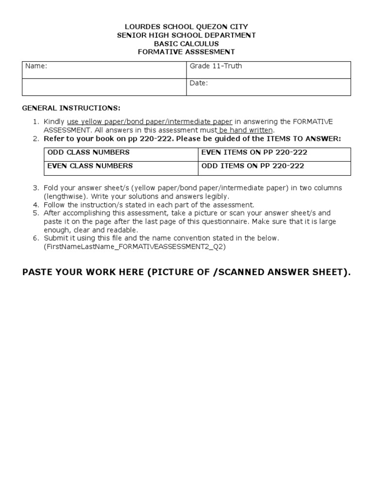 q2 Basic Calculus Fa 2 | PDF