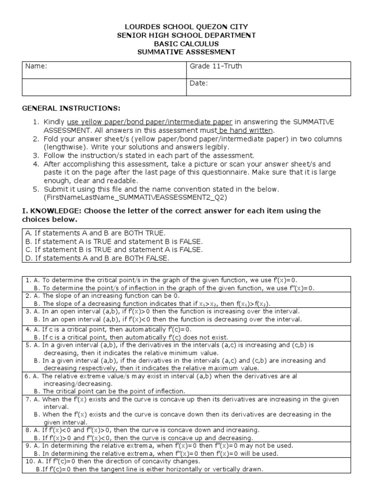 Q2 Basic Calculus Written Work 2 | PDF | Maxima And Minima | Derivative
