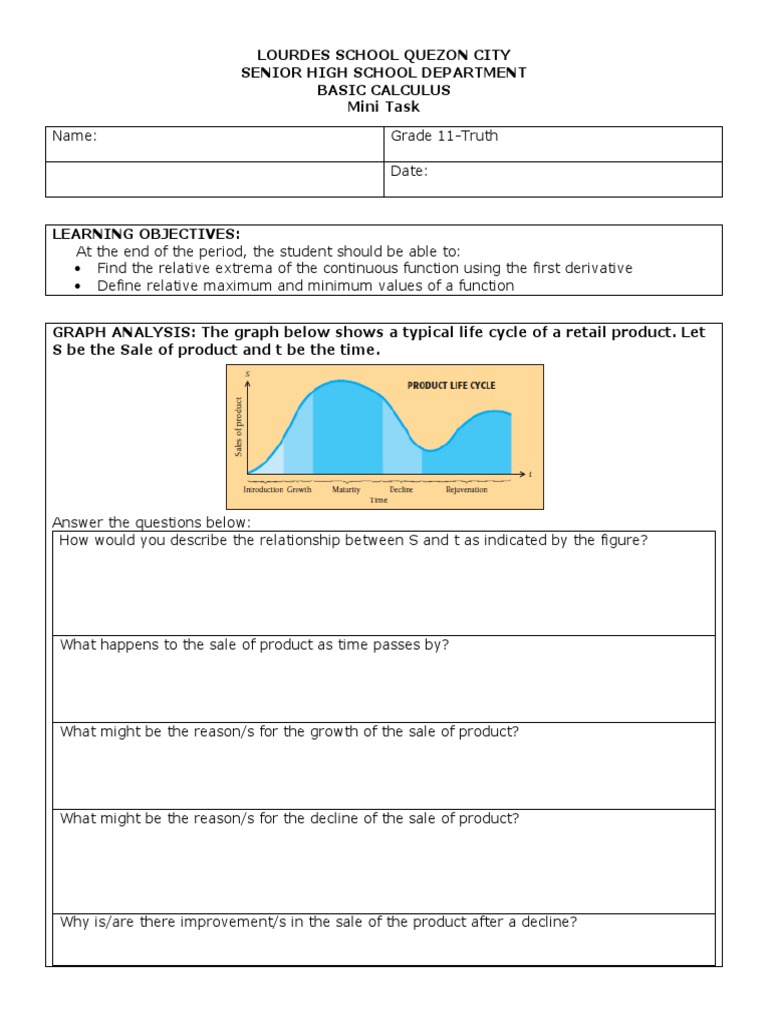 Q2 Basic Calculus PETA 1 | PDF | Slope | Tangent