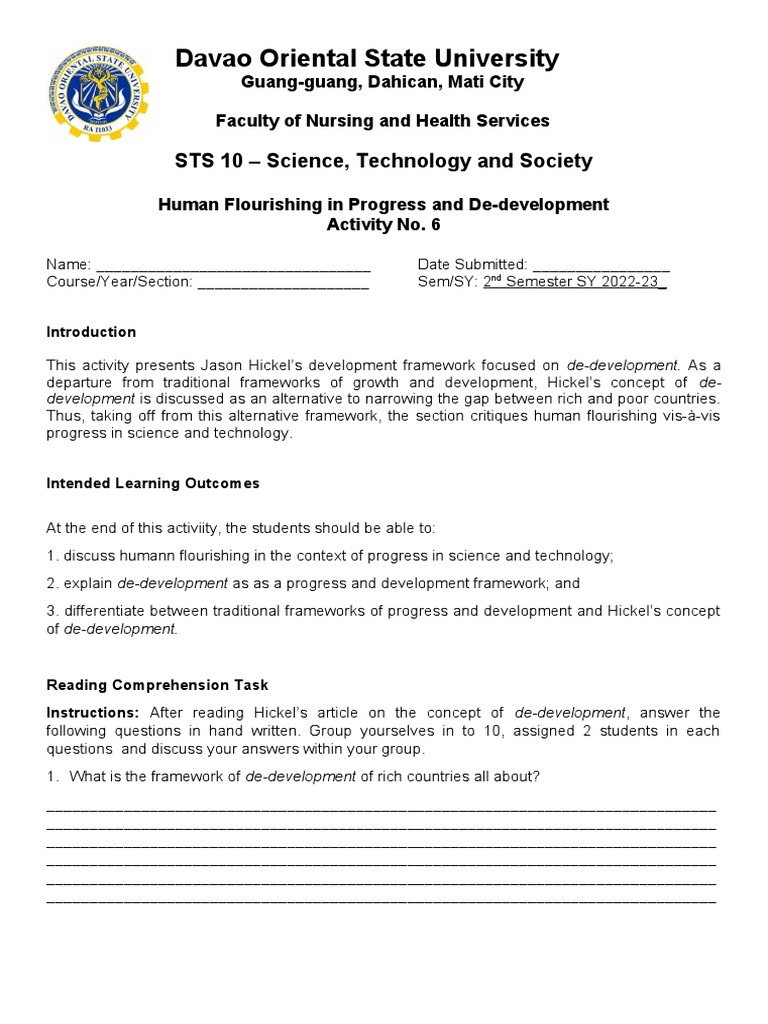 STS 10 Activity 6 N | PDF | Behavior Modification | Learning