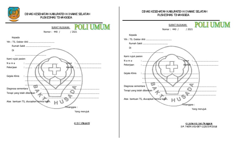 Blanko Rujukan Poli Umum | PDF