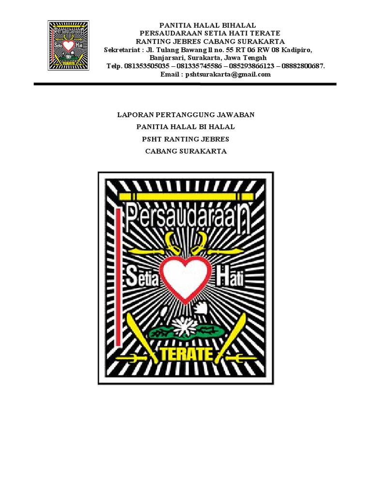LPJ Halal Bi Halal PSHT Ranting Jebres | PDF