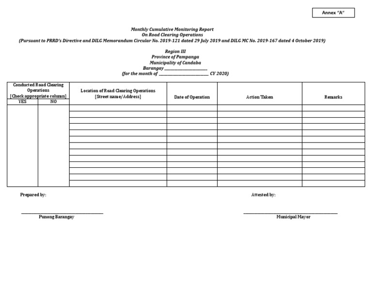 Road Clearing Form | PDF