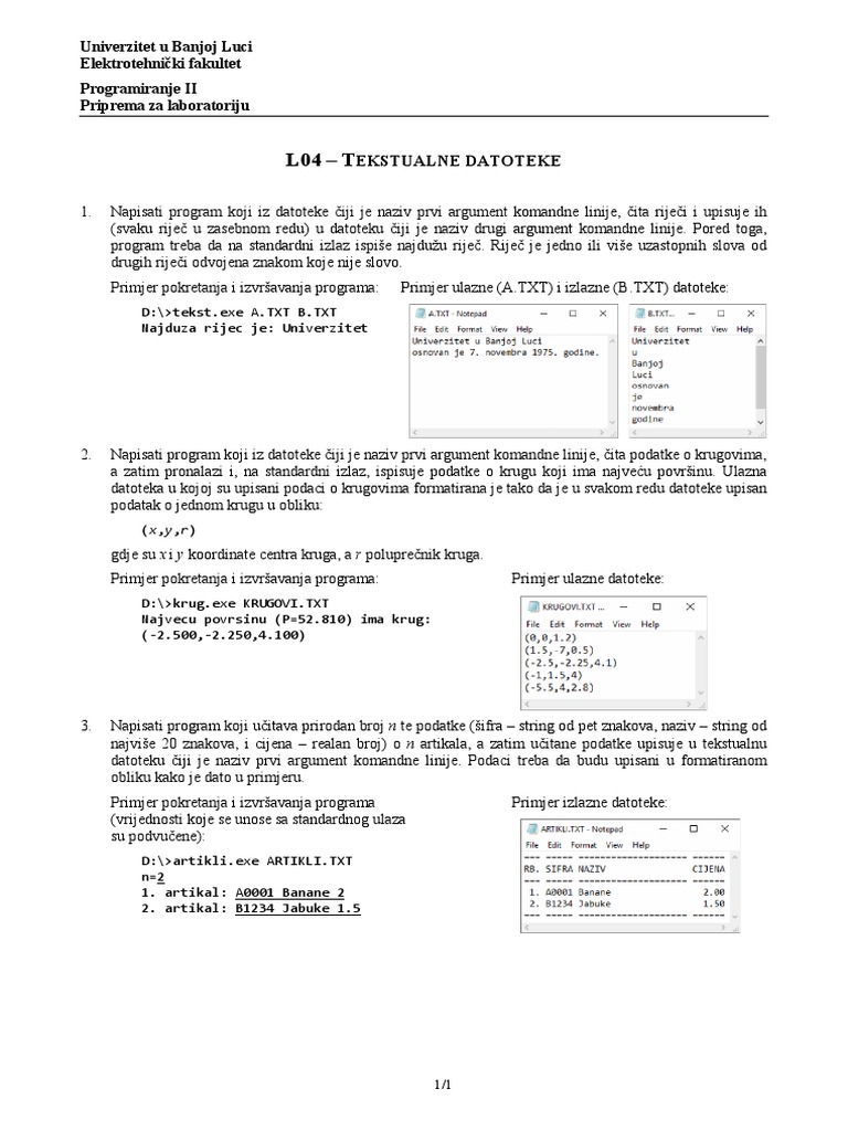 PII - L04 - Tekstualne Datoteke | PDF
