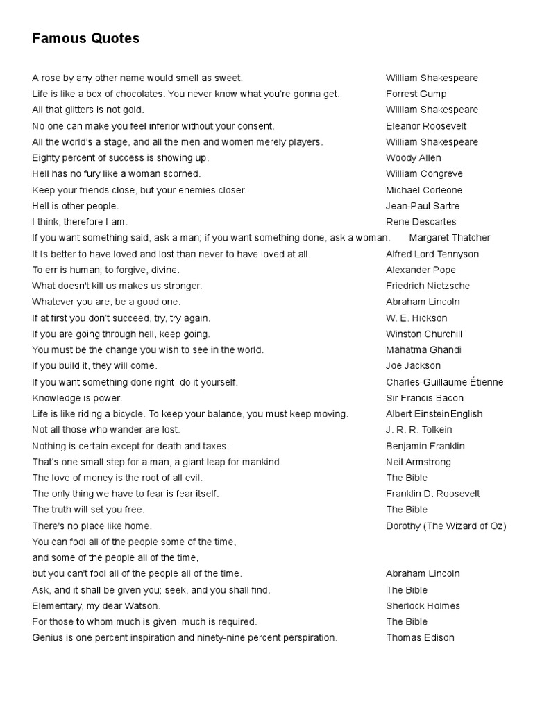Famous Quotes | PDF