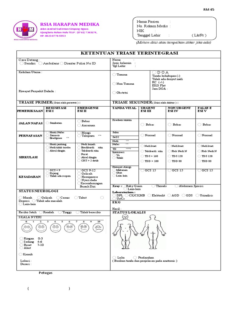 Form Kriteria Triase | PDF