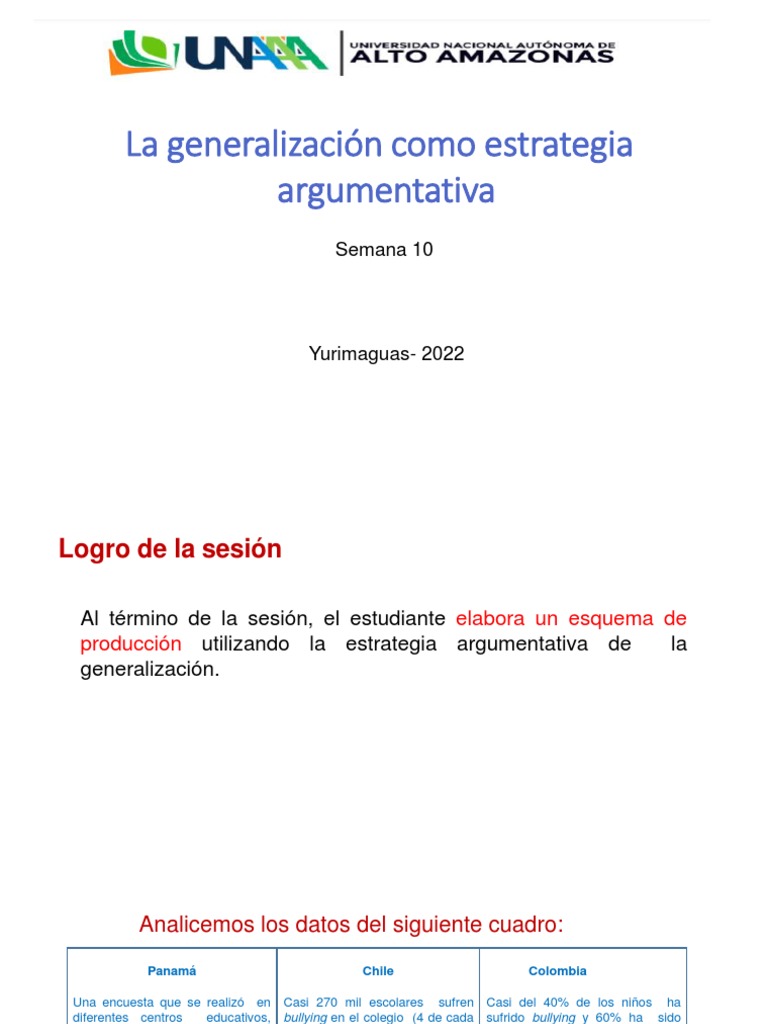 Generalización como estrategia argumentativa | PDF