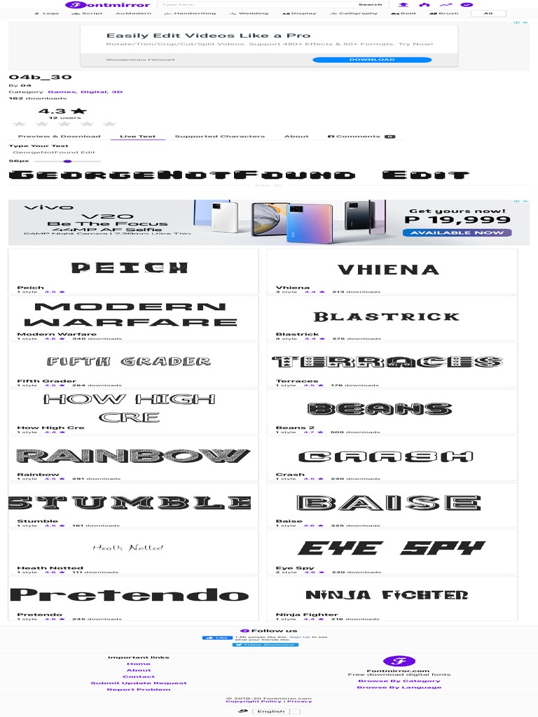 04b - 30 - Font Family (Typeface) Free Download TTF, OTF | PDF ...