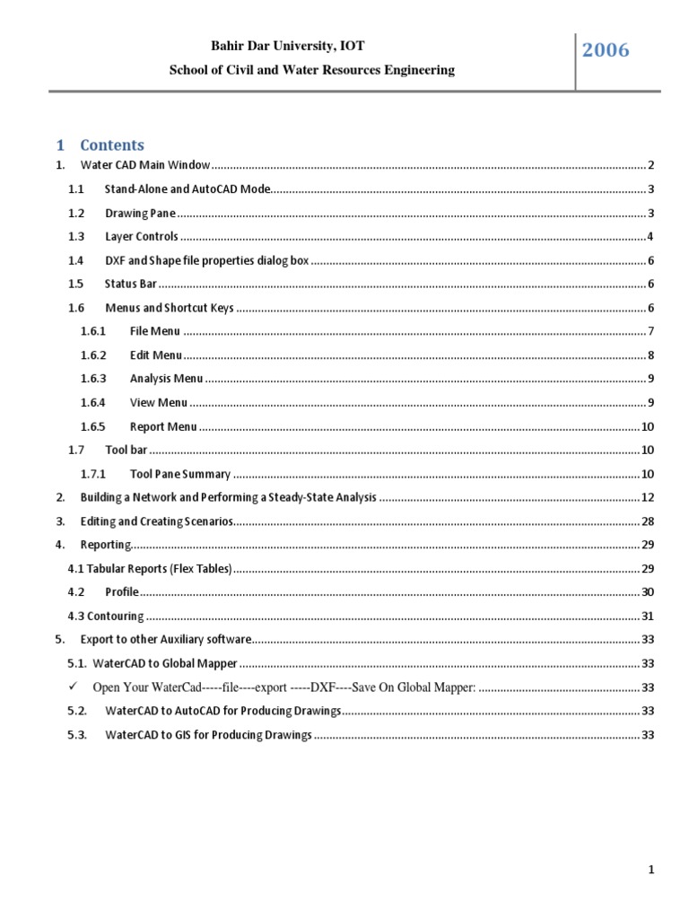 Water Cad Training Manual AA - Docx (Final) .Docx Eneyew | PDF