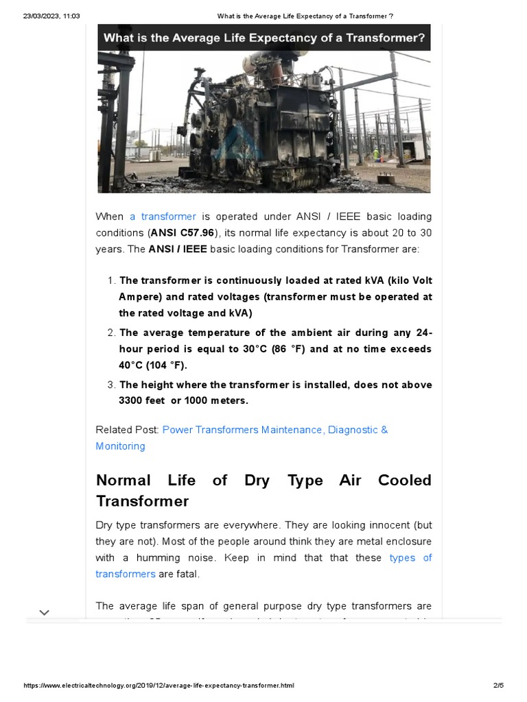 What is the Average Life Expectancy of a Transformer _ | PDF ...