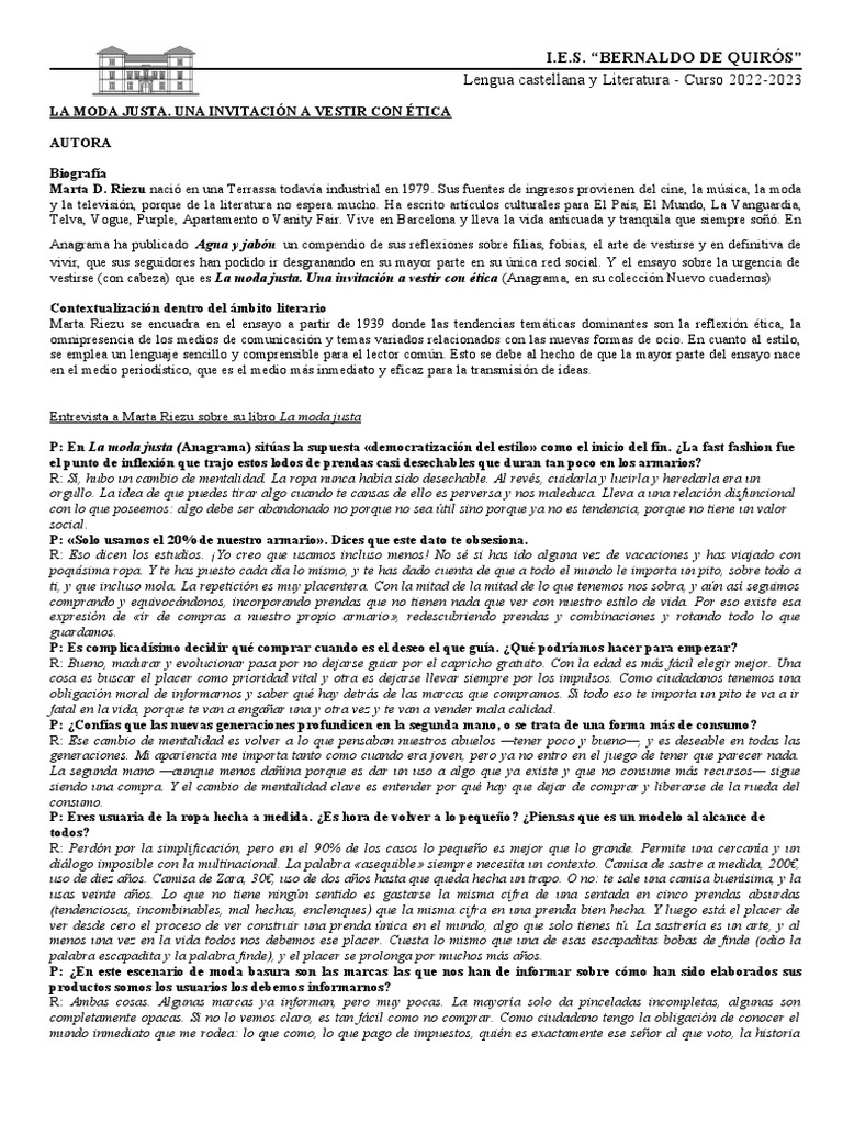 La Moda Justa | PDF | Moda | Ensayos