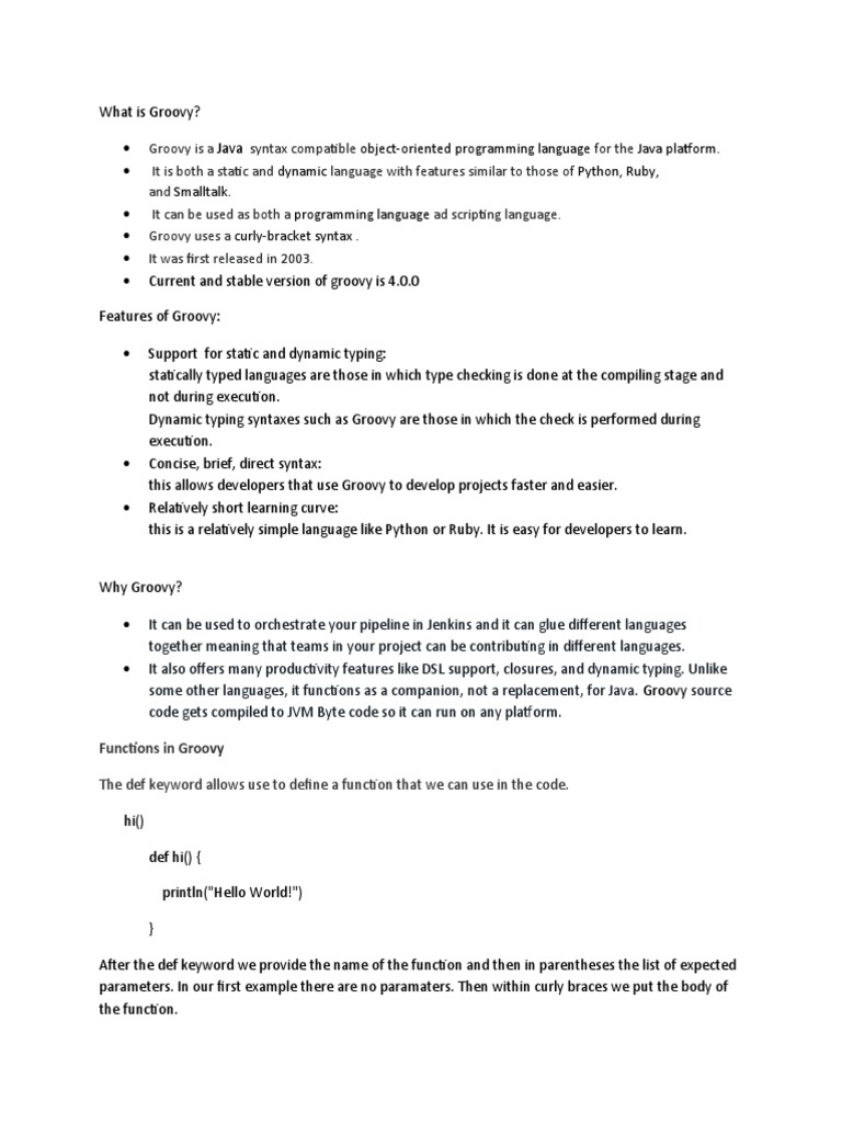 Groovy | PDF
