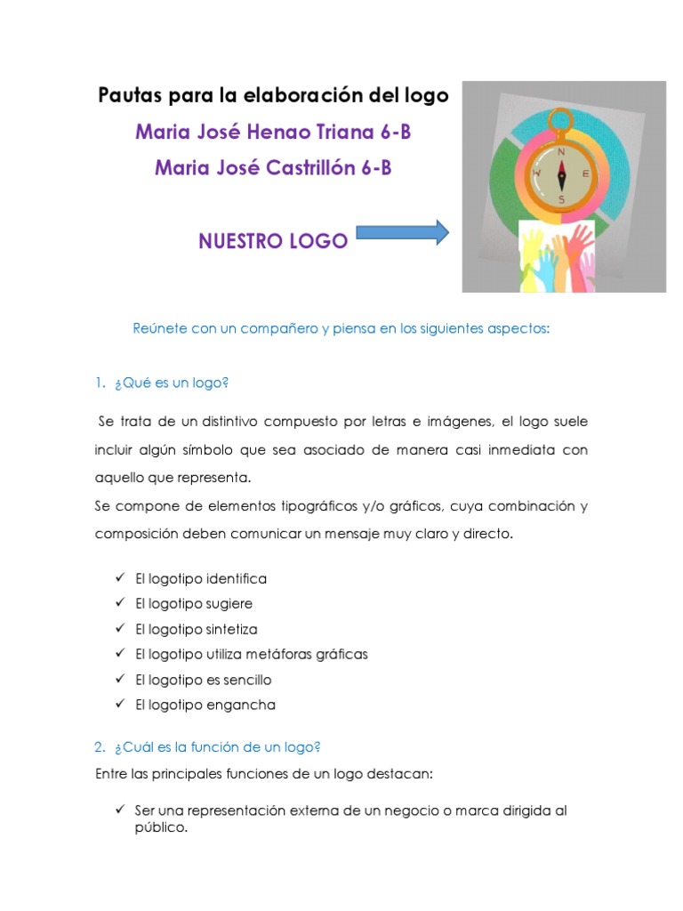 LOGO PROYECTO BRUJULA Con Explicación Maria Jose Henao y Maria Jose ...
