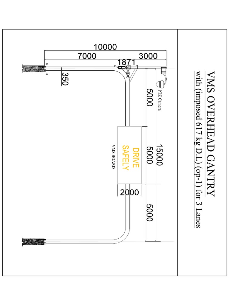 VMS Full Gantry Design Sample - (For 3 Lanes) - Revised | PDF
